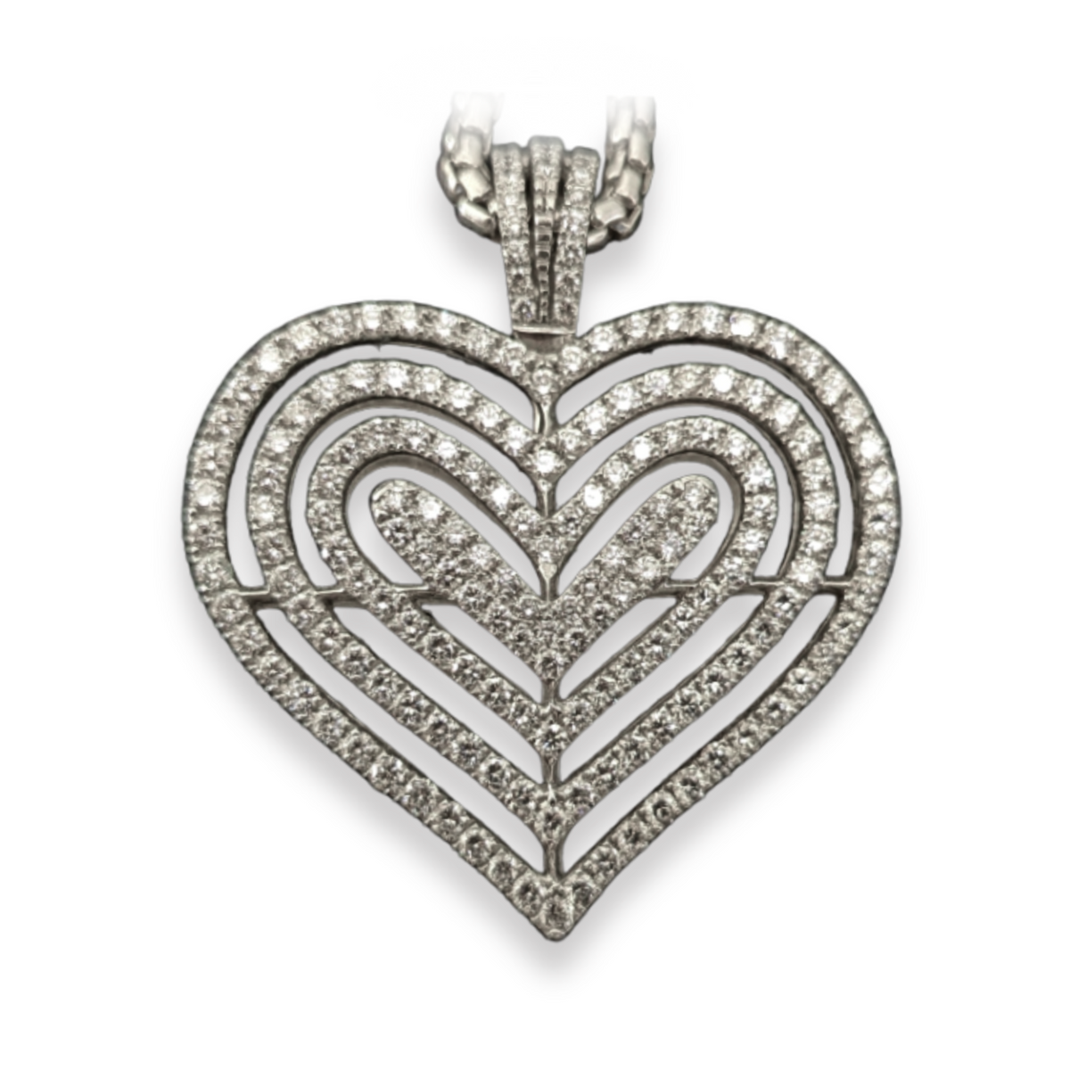 18ct White Gold Diamond Heart Pendant – URBAN ARMOUR Jewellery